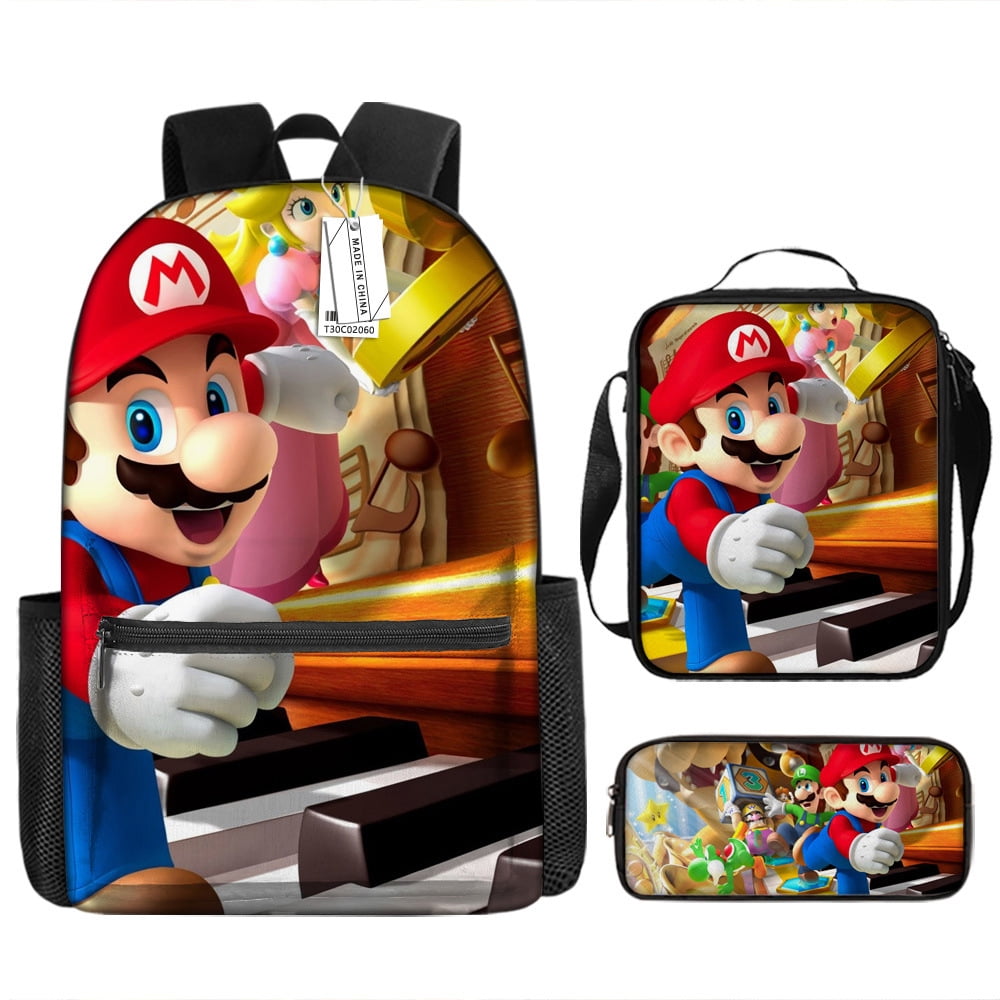 Super Mario cartoon lunch bag backpack pencil case - Walmart.com