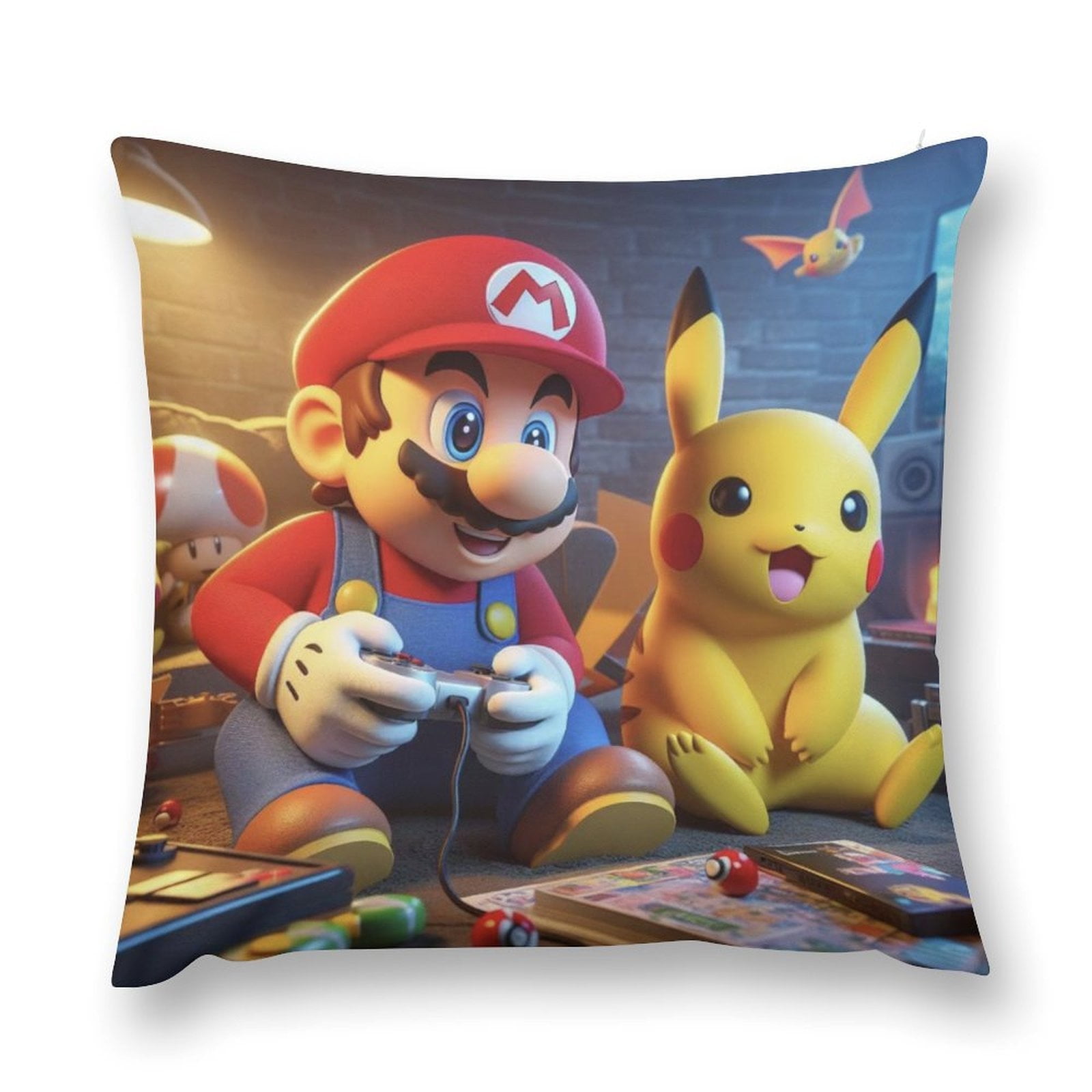 Super Mario cartoon sofapillowcasesoft hug pillowcase 2 PCS20 "x20 ...