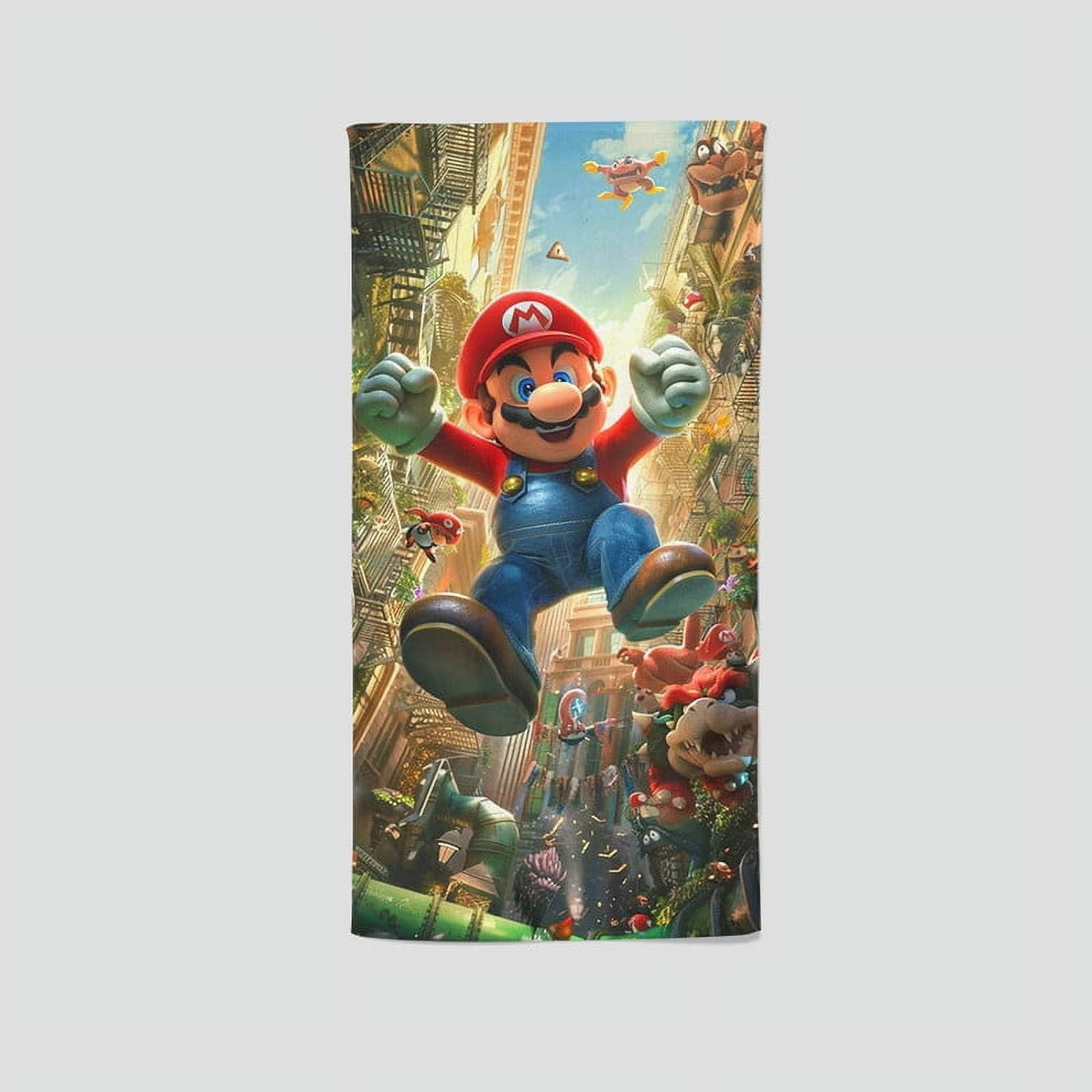 Super Mario's's one-sided towel showcases a unique design, serving as a ...