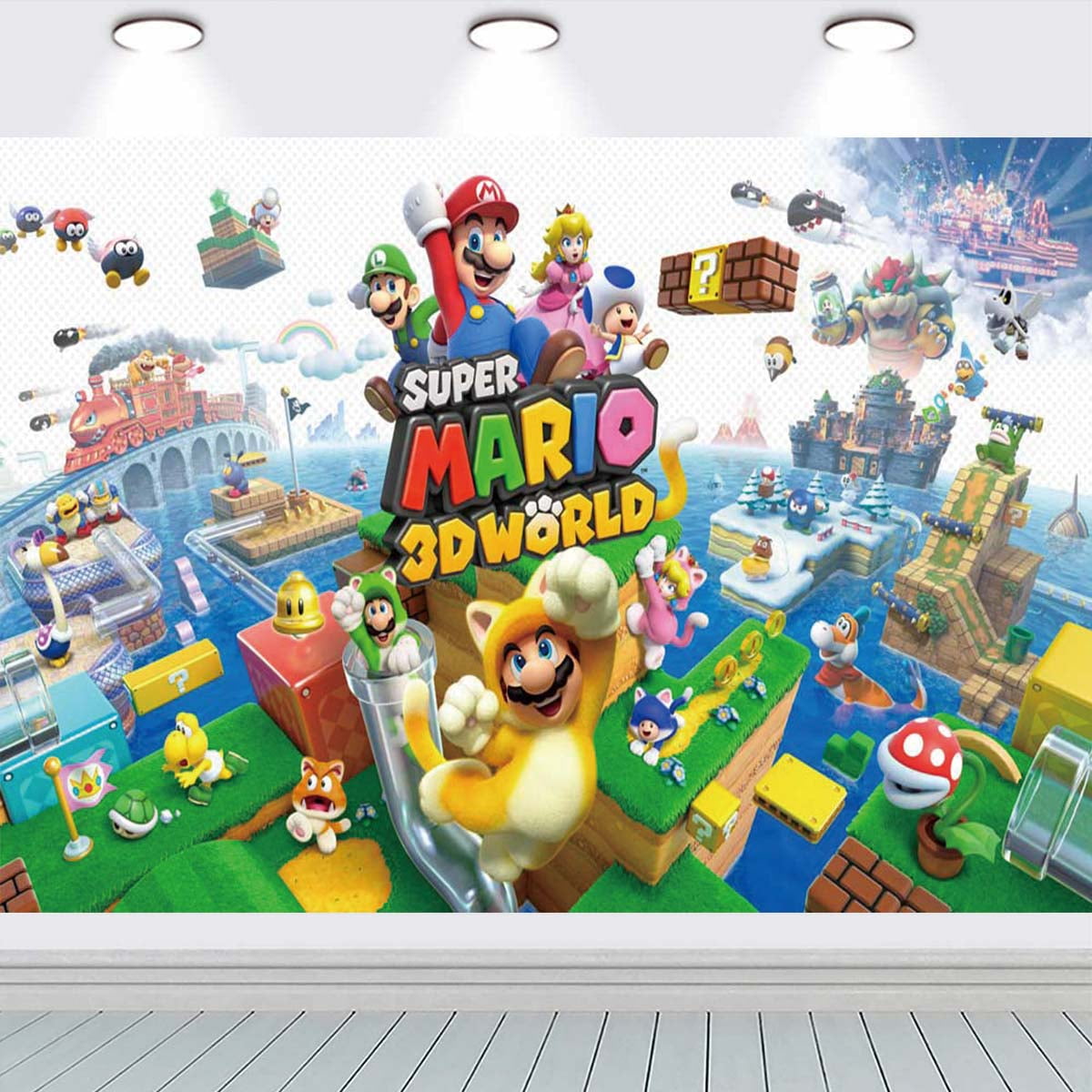 Super Mario school Taspestry Wall Decor Background Backdrop Party ...