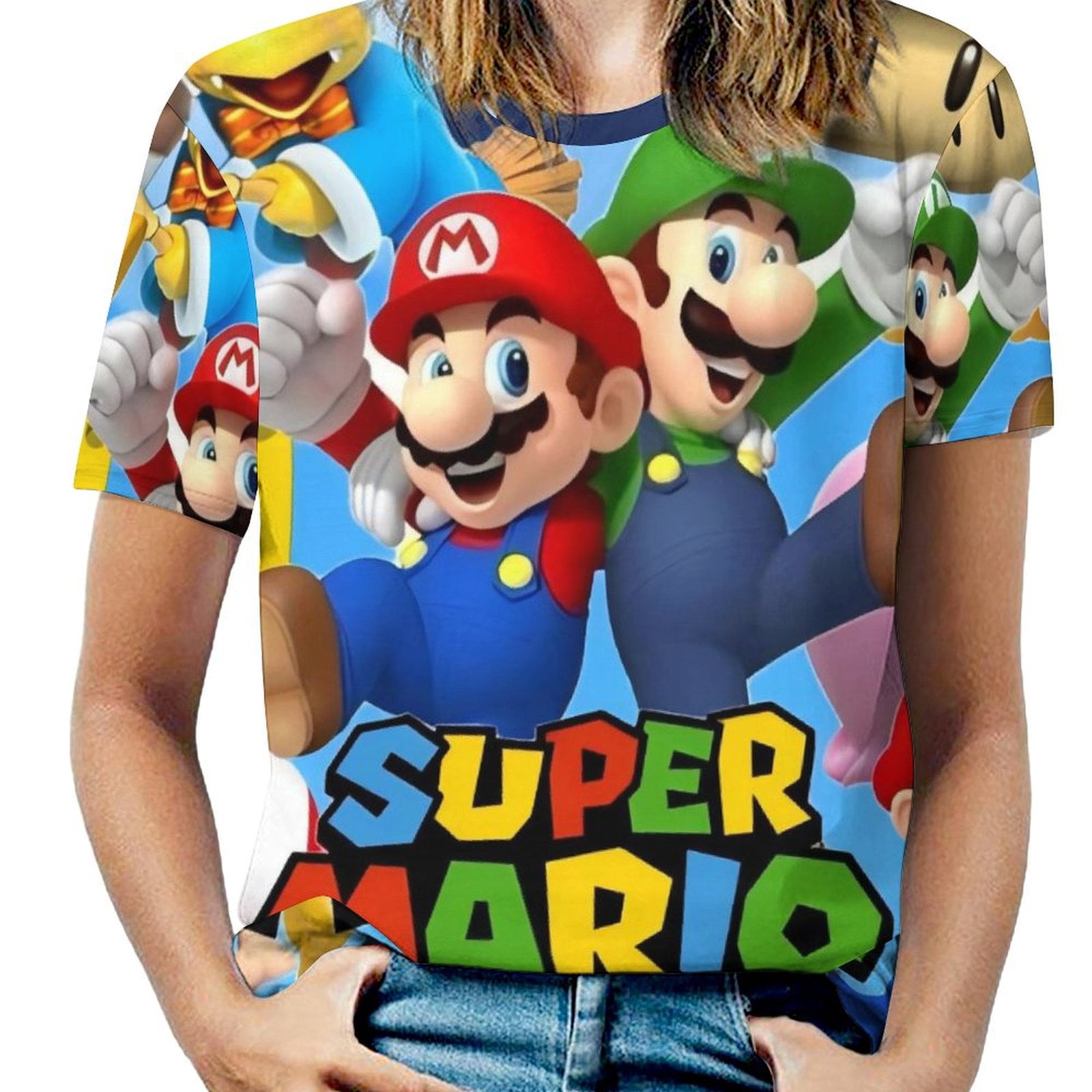 Super Mario t-shirts womens short sleeve tops XL - Walmart.com