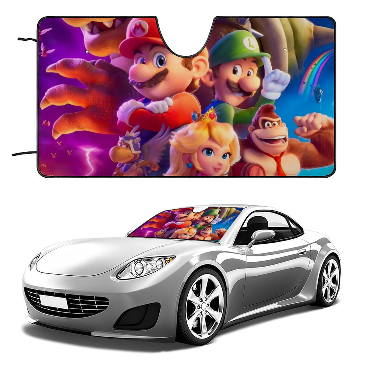 Super Mario-theme Windshield Sun Shade Front Protector Folding Car Sun ...