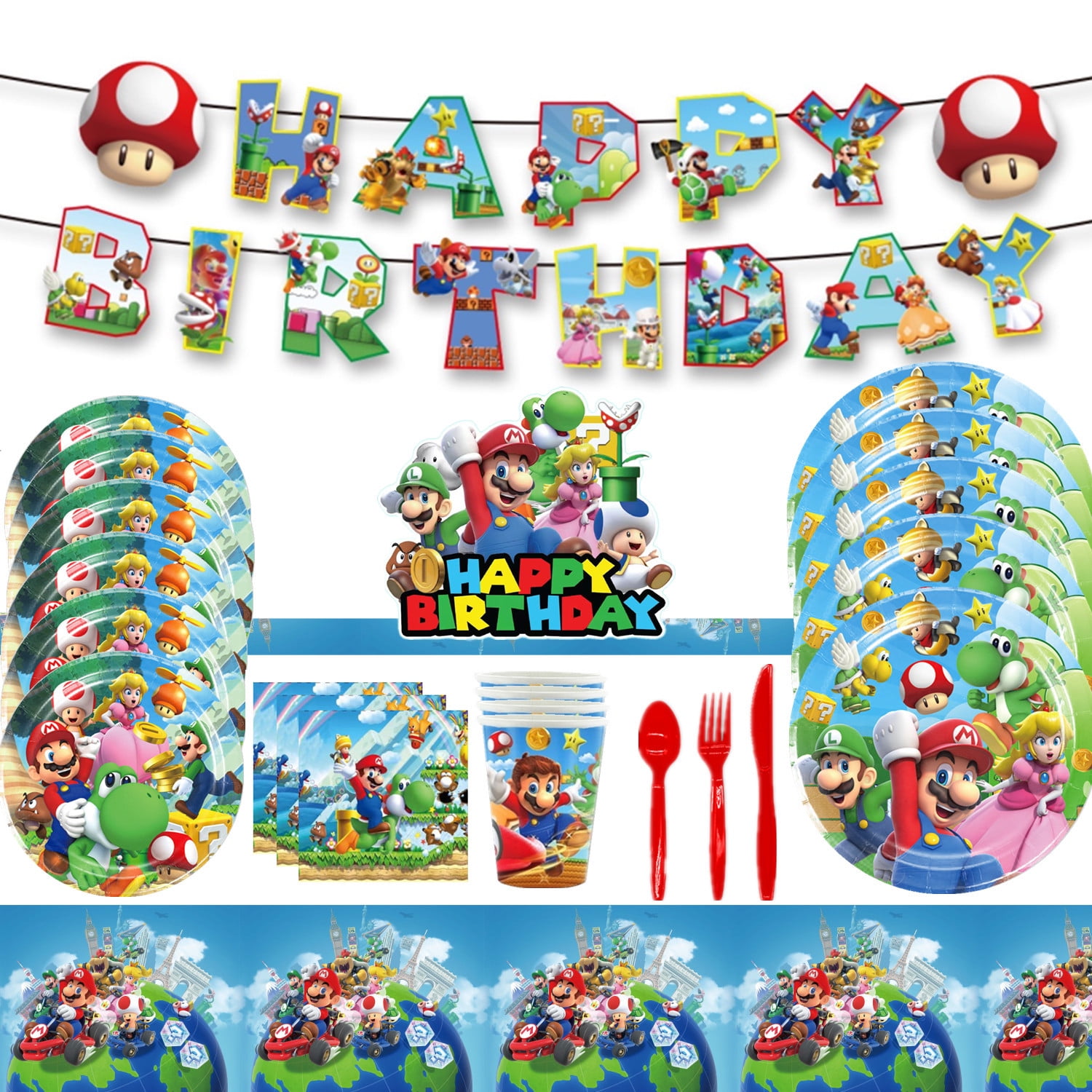 Super Mario theme birthday party set supplies birthday party supplies ...