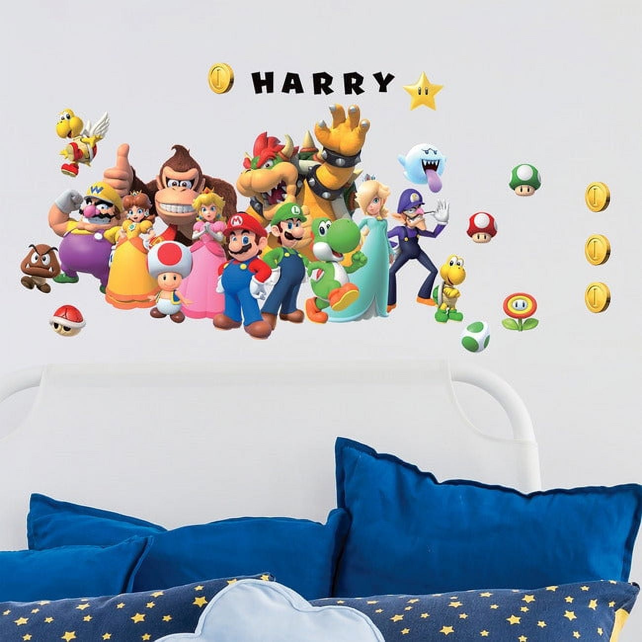RoomMates Super Mario Giant Peel and Stick Wall Decals, Alphabet ...