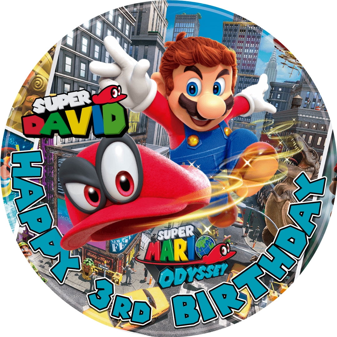 Super Mario v3 Edible Image Cake Topper Personalized Birthday Sheet ...