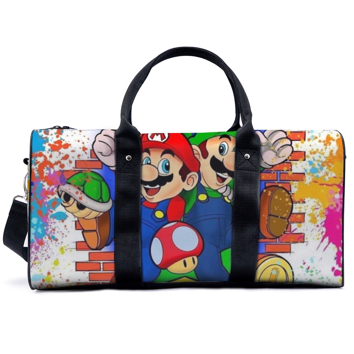 Super MarioCartoon Travel Luggage Bag with Shoulder Strap Tote ...