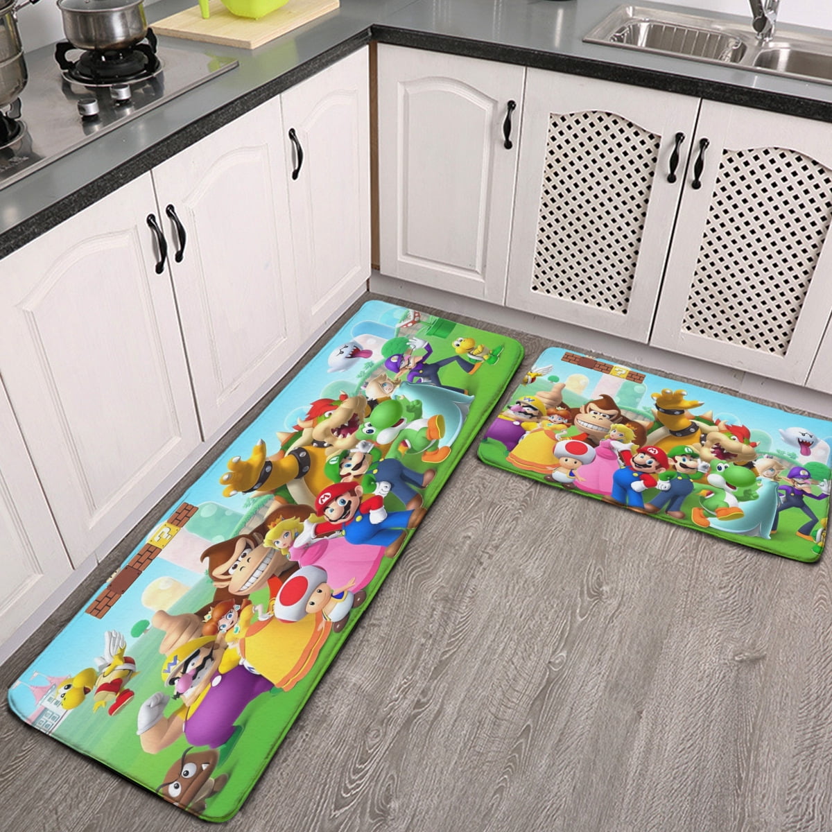 Super MarioKitchen Mats Set 2 Piece Decorative Rugs for Floor Mats ...