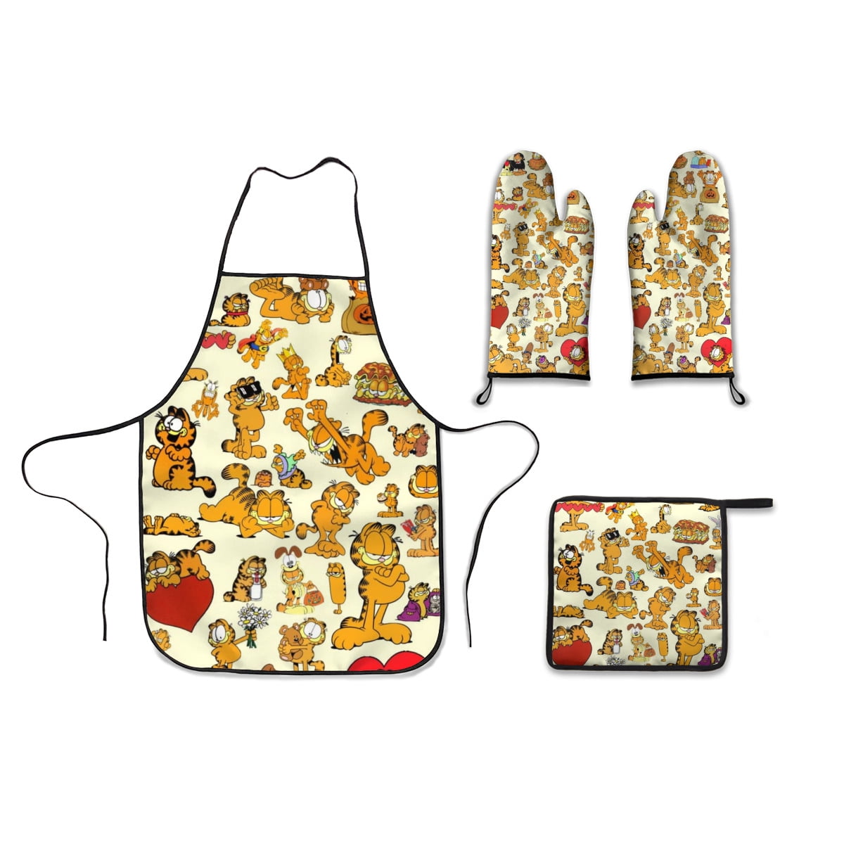Super Mariocute anime Pink kitty 4 Piece Kitchen Set Waterproof Apron ...