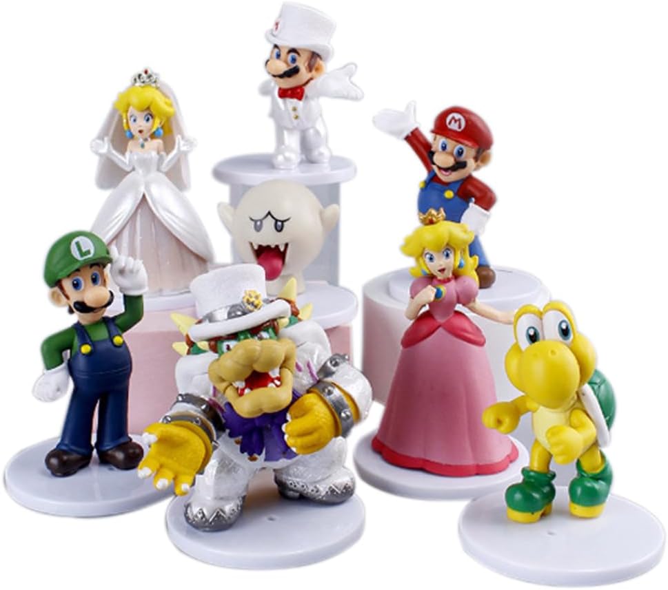 Super Mary Action Figures Toys, 8 Pcs/Set Mario Bros Action Figures ...