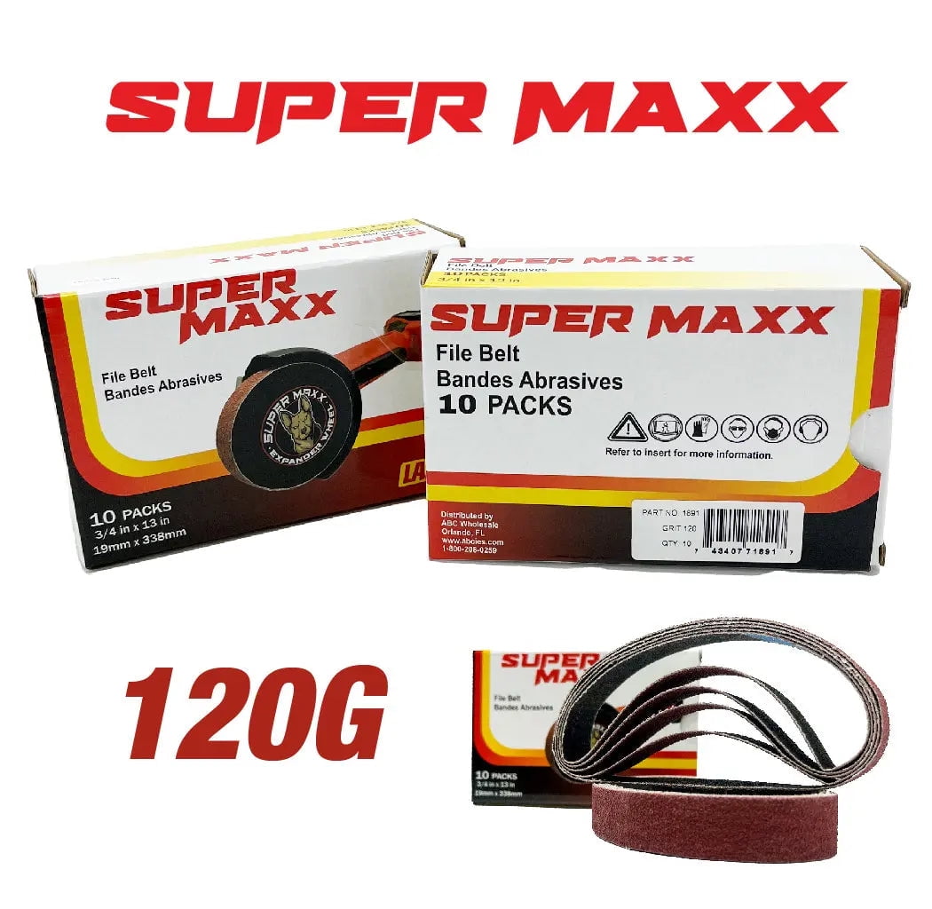 Super Maxx Expander Wheel Kit / Sanding Belts 36G, 50G, 60G, 80G,120G ...