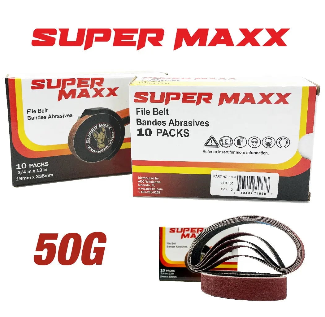Super Maxx Expander Wheel Kit / Sanding Belts 36G, 50G, 60G, 80G,120G ...