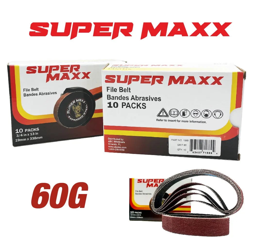 Super Maxx Expander Wheel Kit / Sanding Belts 36G, 50G, 60G, 80G,120G ...