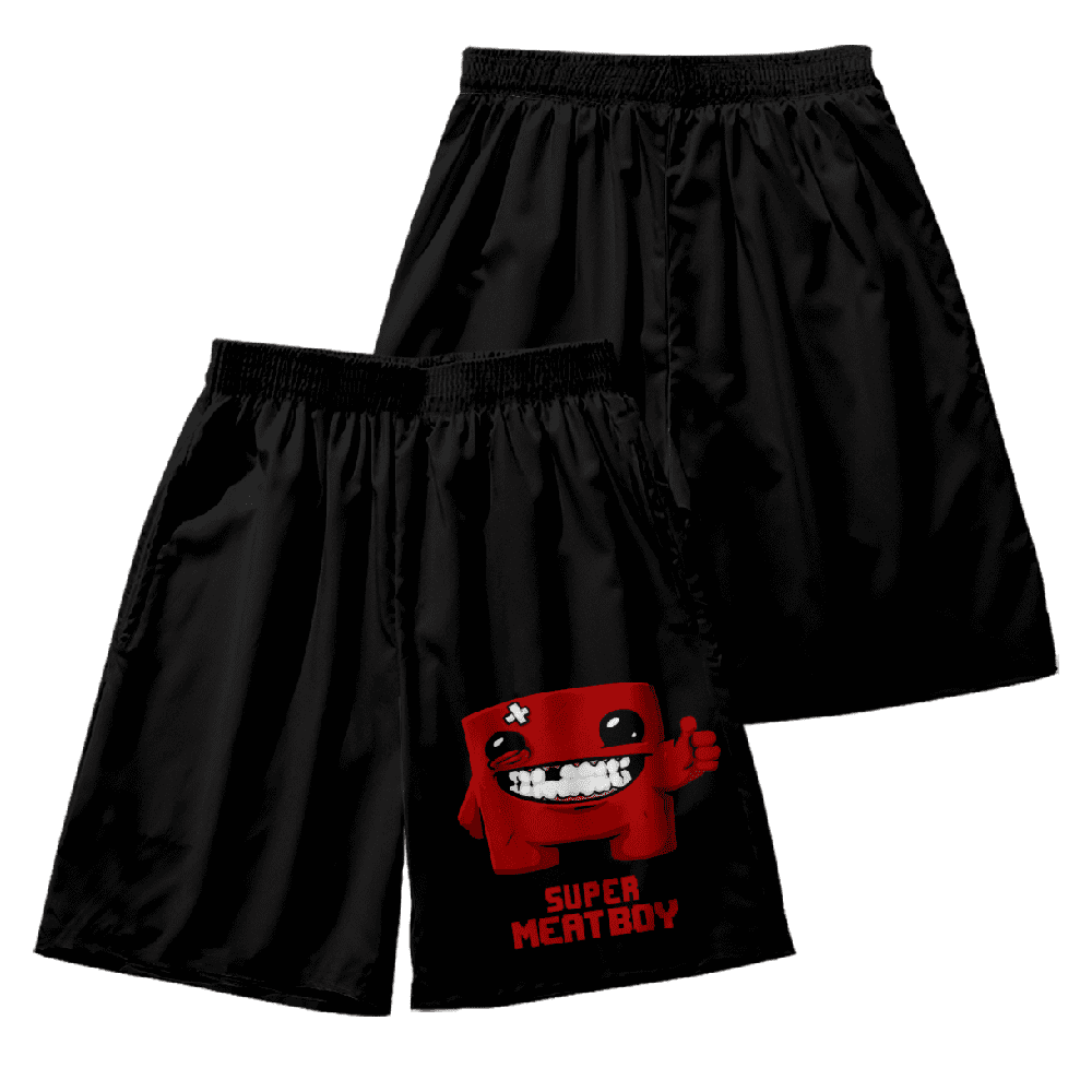 Super Meat Boy Merch Video Game Character Classic Graphic Print Shorts ...