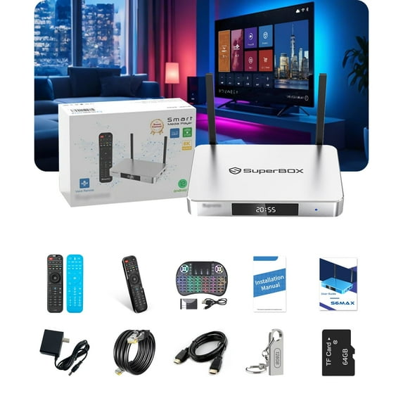 Super Media Box S6 Supremee 2025 with Premium Bonus Content, 4G RAM ...