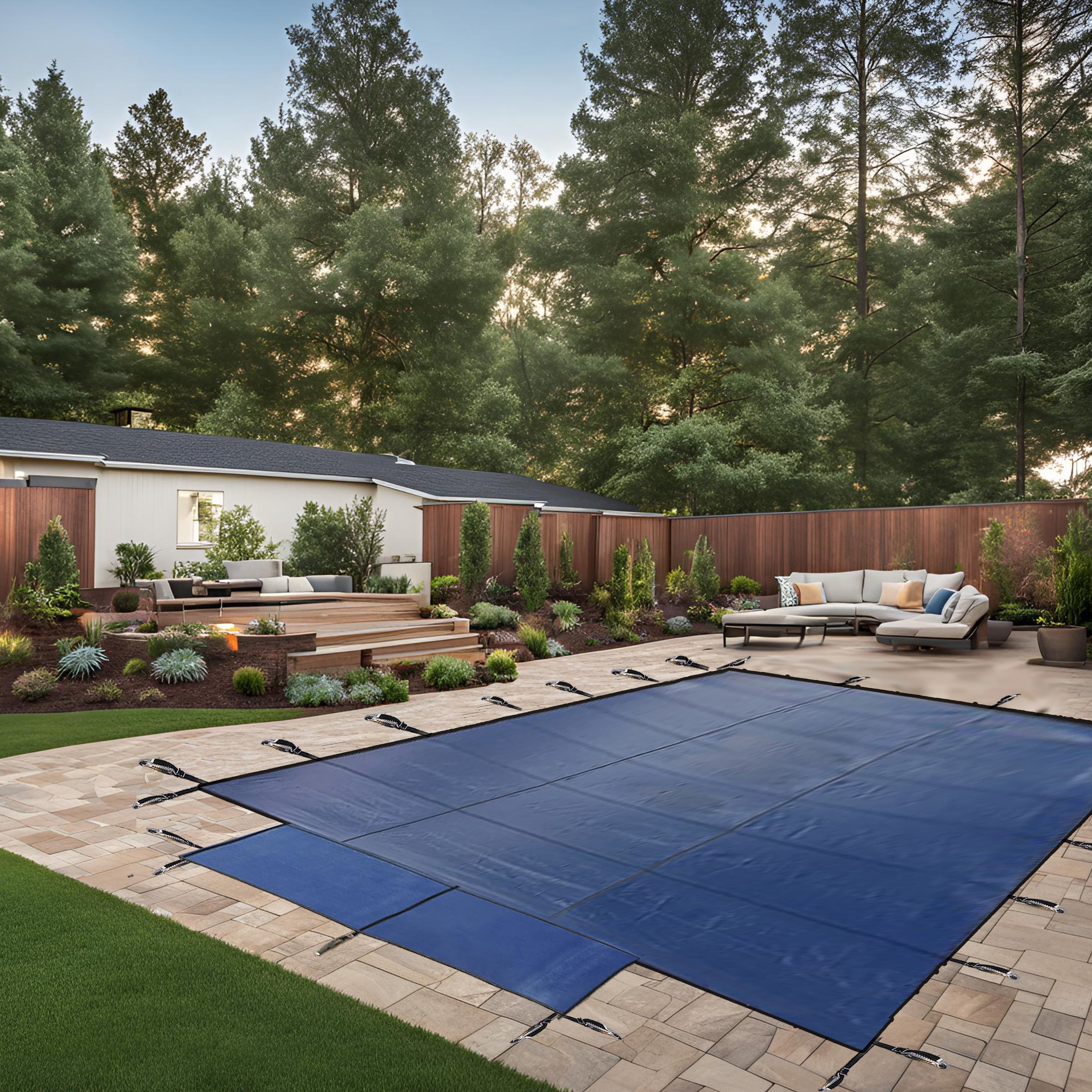 Super Mesh- Safety Pool Cover for In-Ground Pools 16x32 CES, 5 YR ...