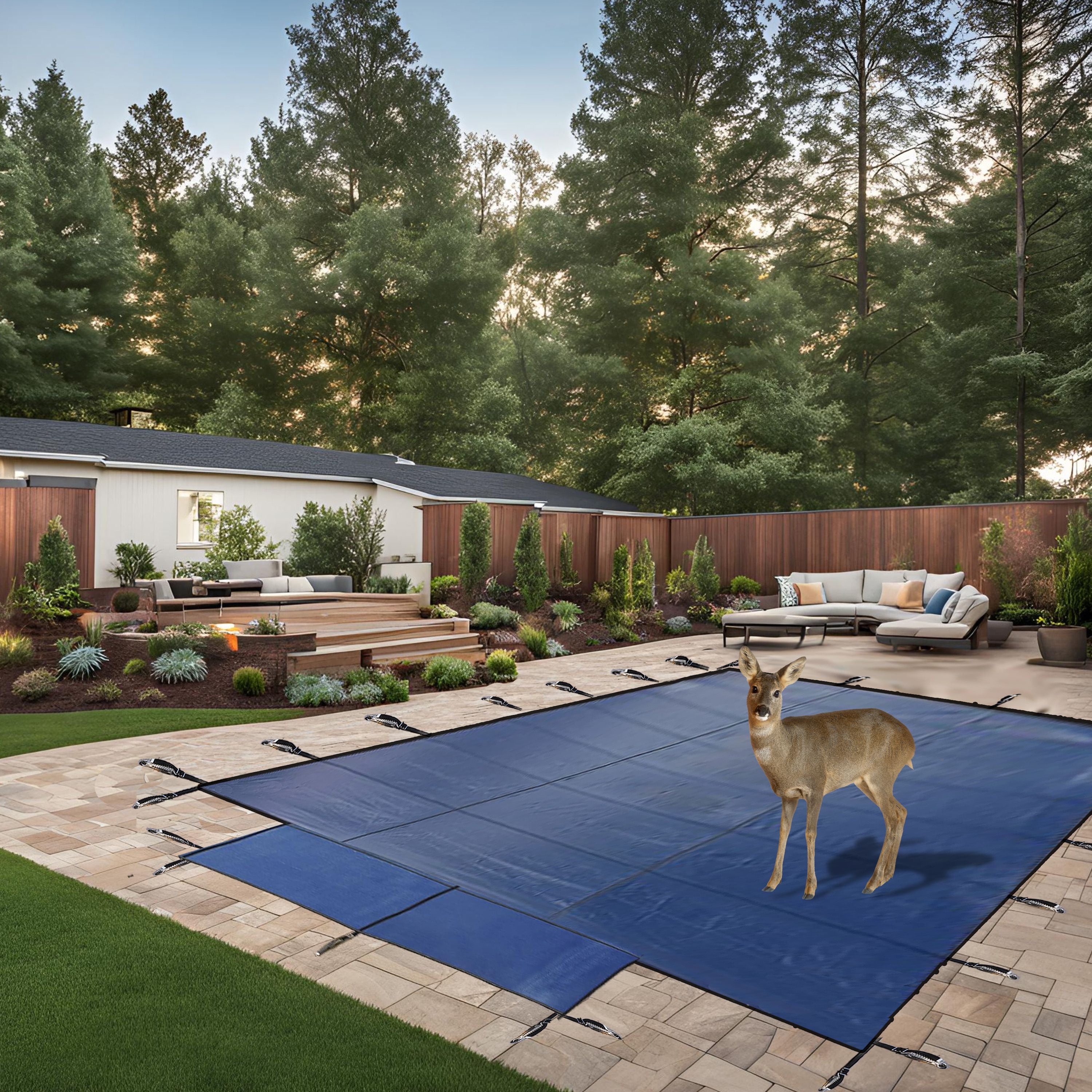 Super Mesh- Safety Pool Cover for In-Ground Pools 20x40 CES, 5 YR ...