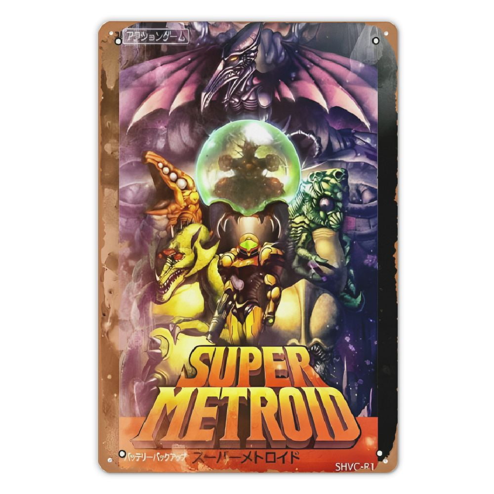 Super Metroid Poster Vintage Retro Metal Sign 8x12 Inch Man Cave Home ...