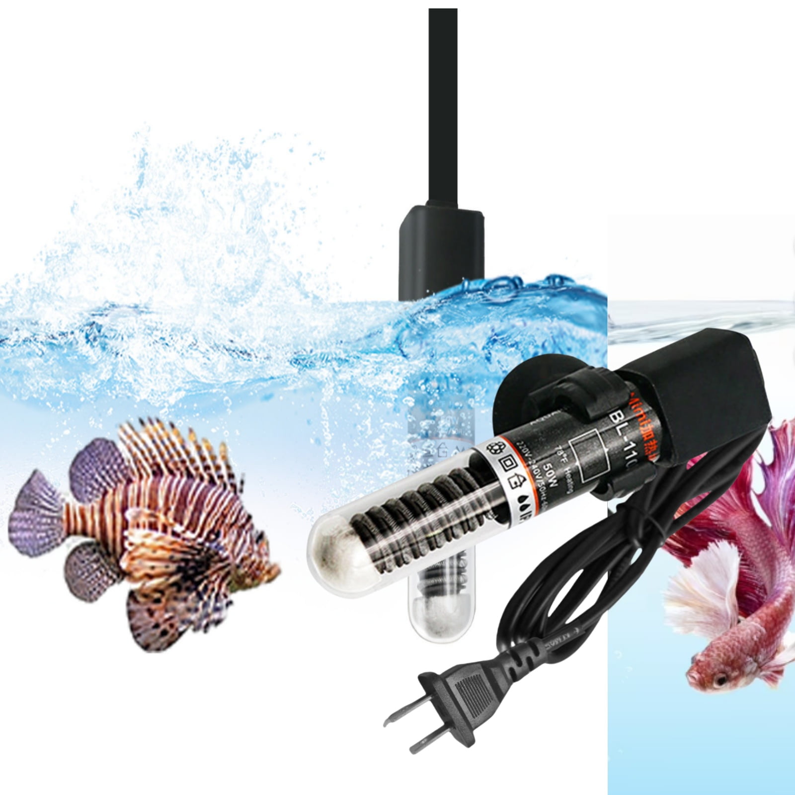 Super Mini Aquarium Heater, 50W Small Fish Tank Heater Turtle Tank Mini ...