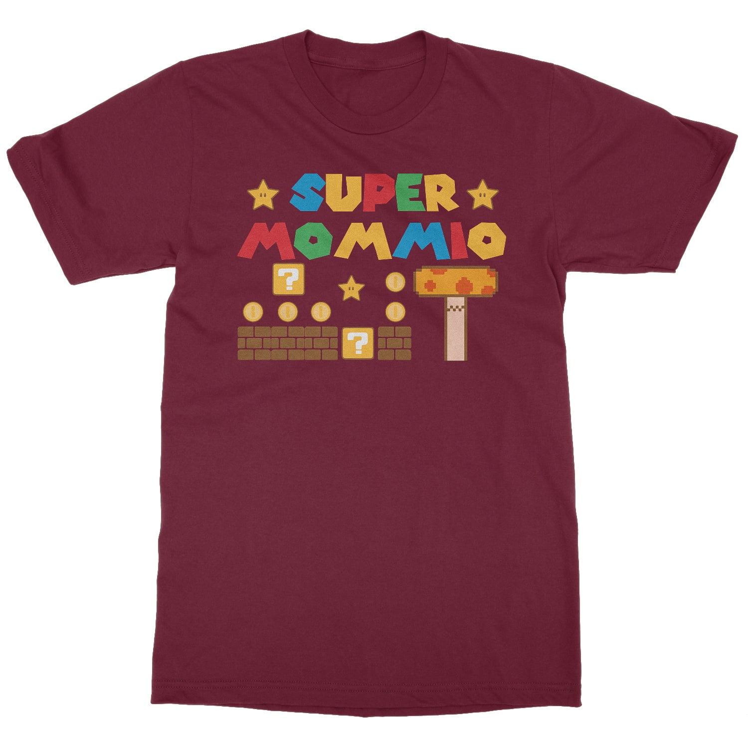 Super Mommio - Funny Retro Gaming Mom Mother's Day Unisex T-Shirt (Maroon, 4X-Large) - Walmart.com