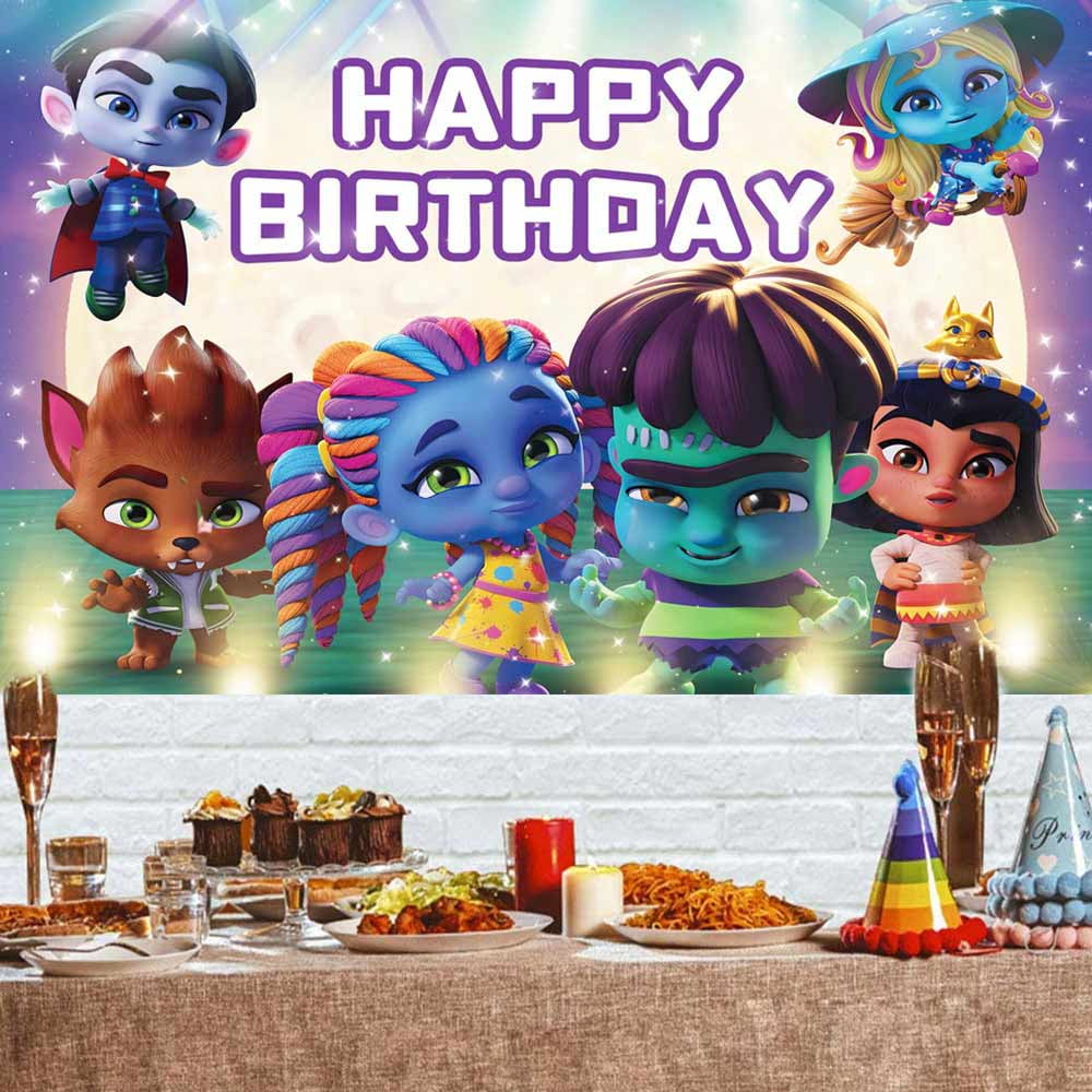 Super Monster Backdrop Banner Party Supplies Poster Movie Theme ...