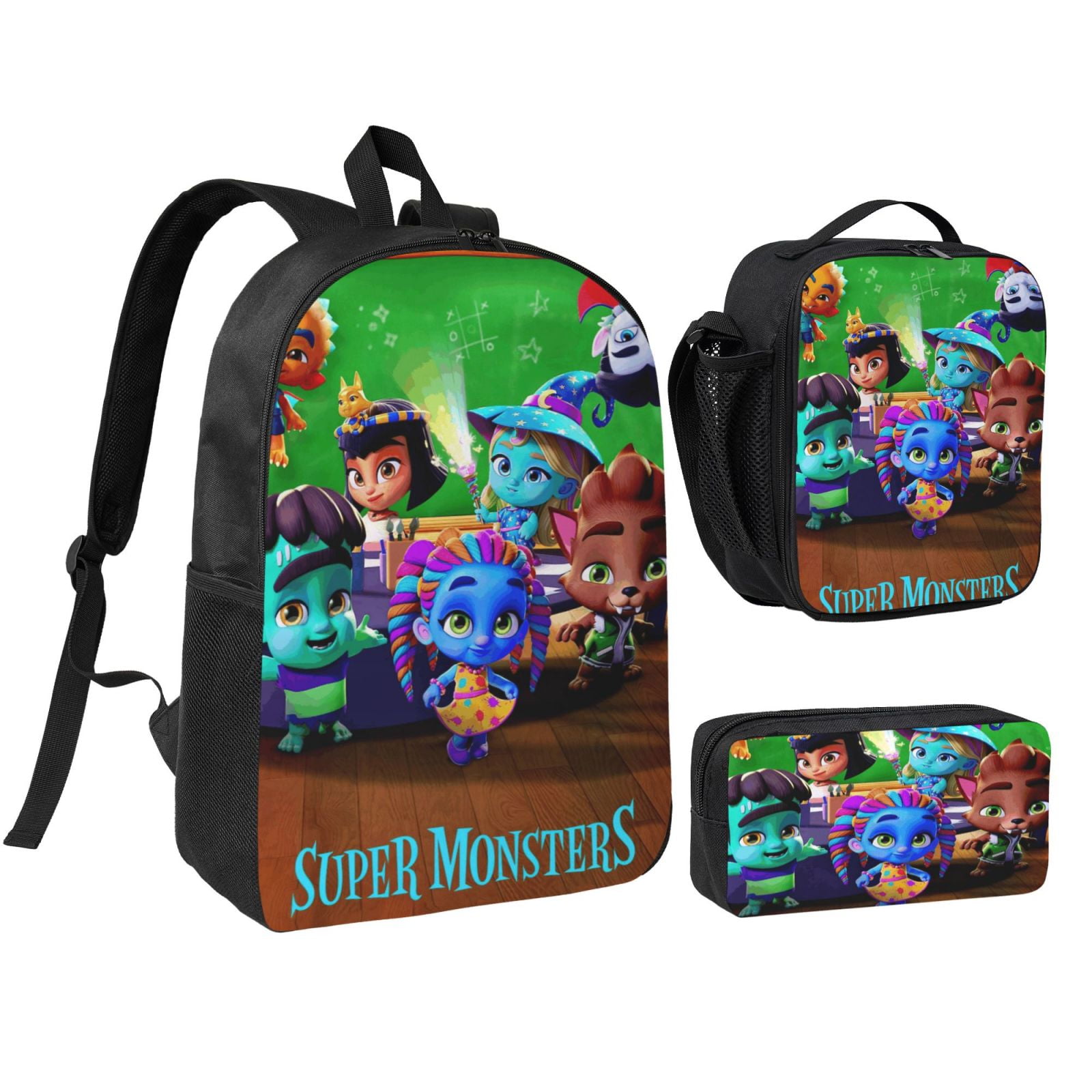 Super Monster Three piece backpack set young backpack combination ...