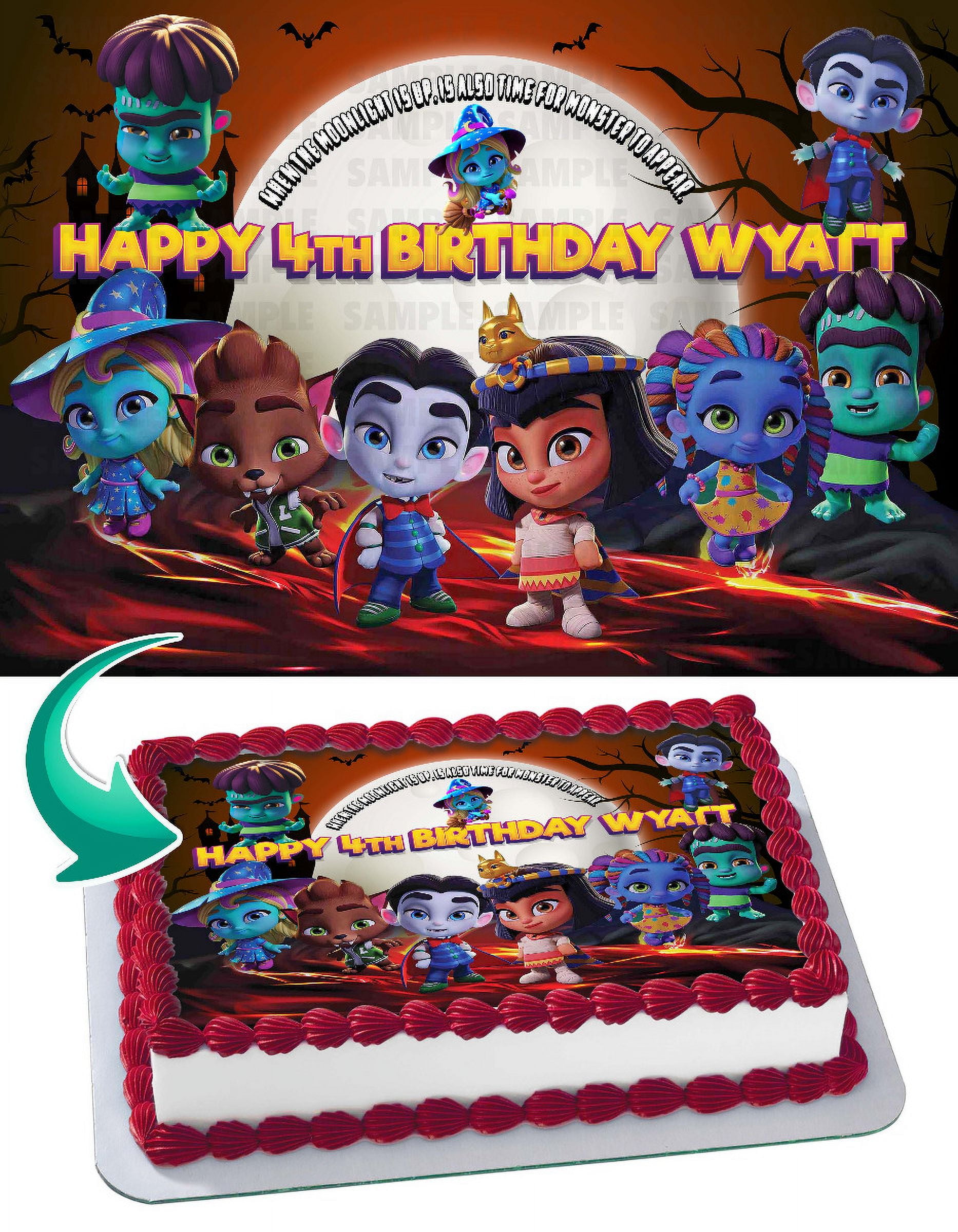 Super Monsters Edible Cake Image Topper Personalized Birthday Party 1/4 ...