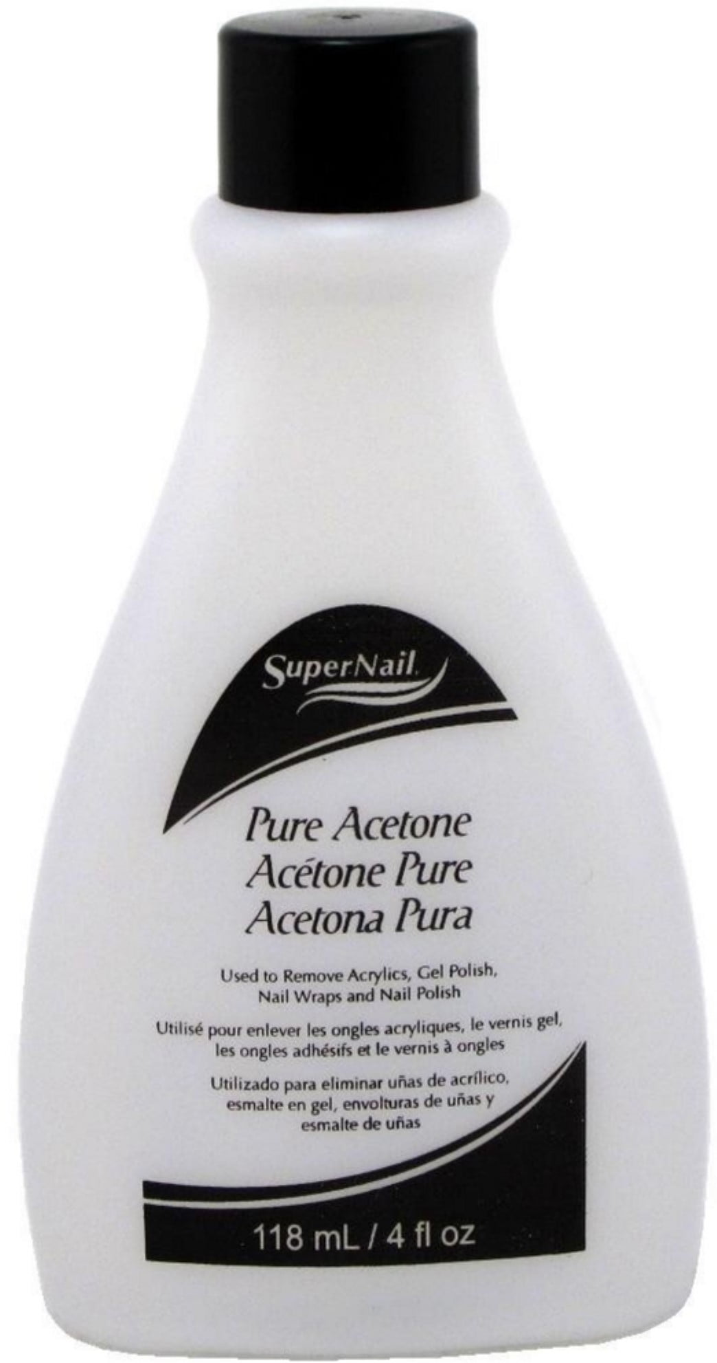 Super Nail Pure Acetone Polish Remover 4 Oz for Artificial Fingernail ...