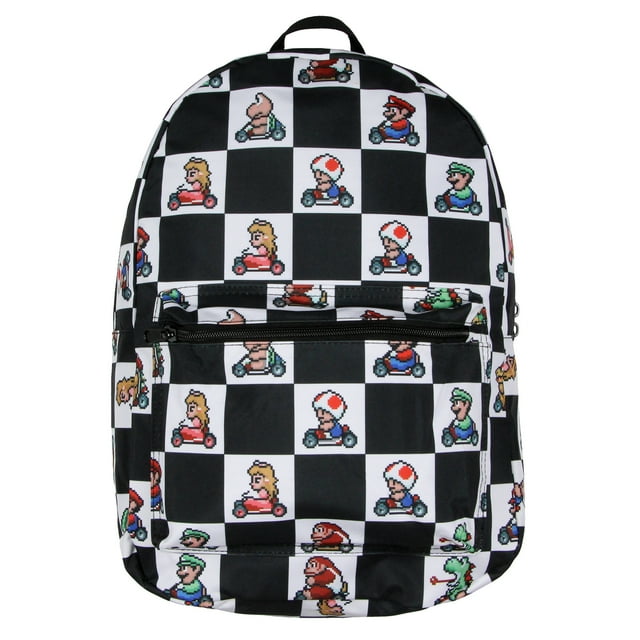 Super Nintendo Mario Kart 8-Bit Character Checkered Travel Laptop ...