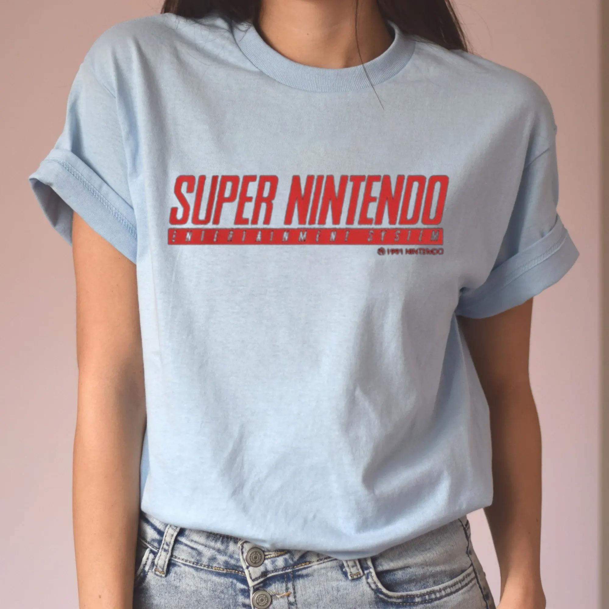 Super Nintendo SNES T Shirt logo 16 bit videogame retro mario zelda ...