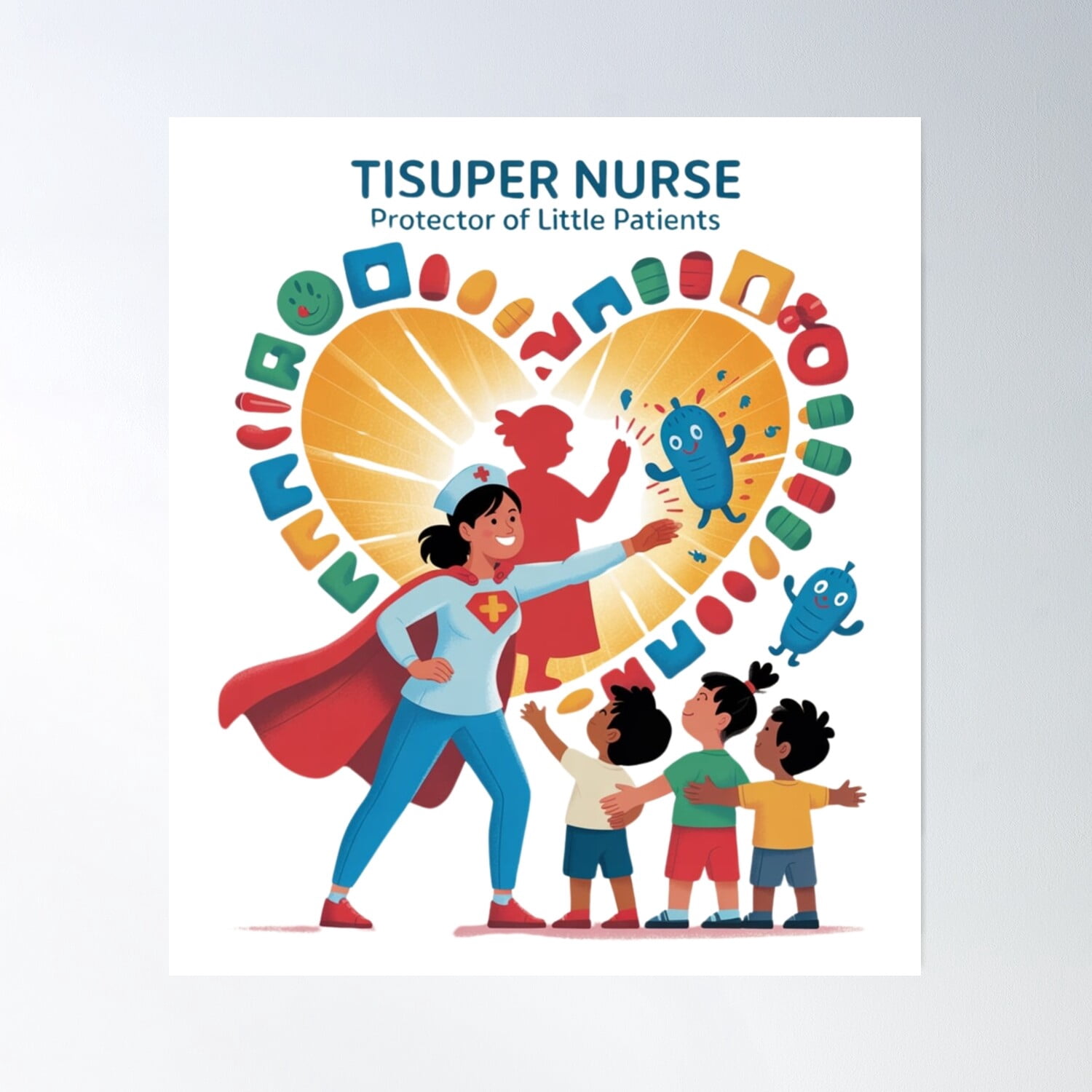 Super Nurse – Protector Of Little Patients Poster Wall Art, Modern Wall ...