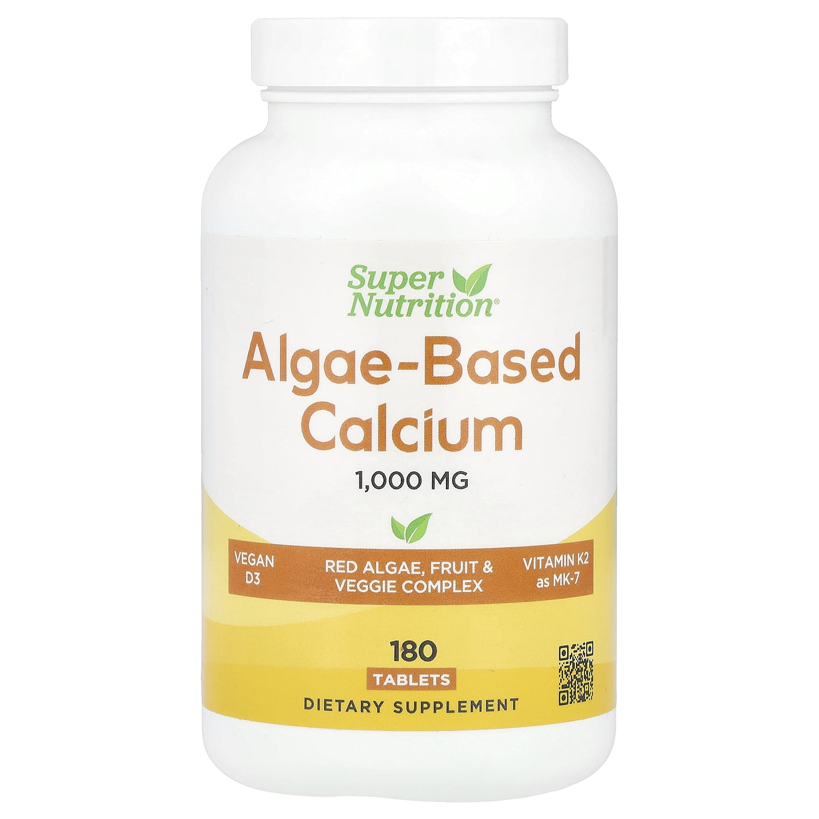 Super Nutrition Algae-Based Calcium, 180 Tablets - Walmart.com