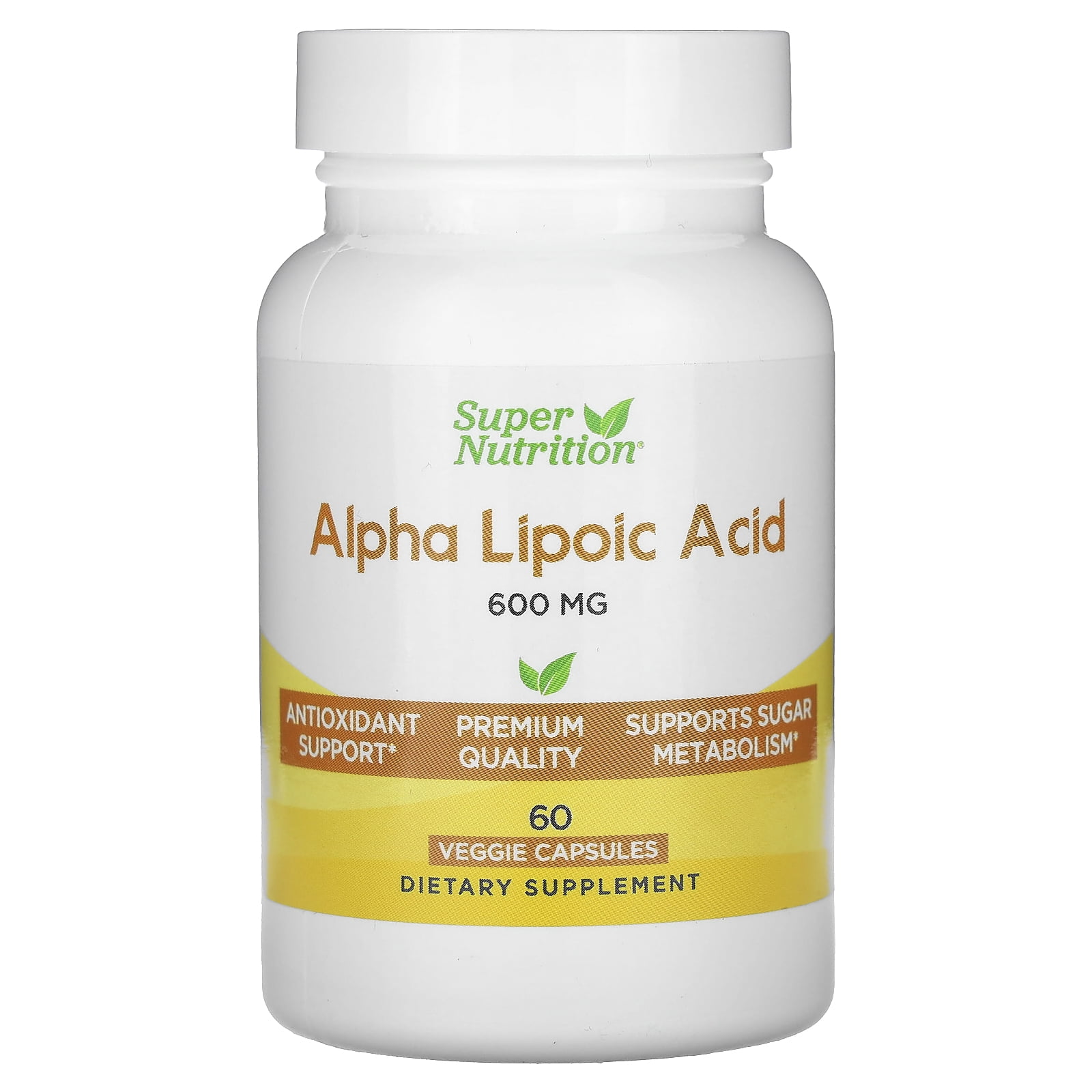 Super Nutrition Alpha Lipoic Acid, 600 mg, 60 Veggie Capsules - Walmart.com
