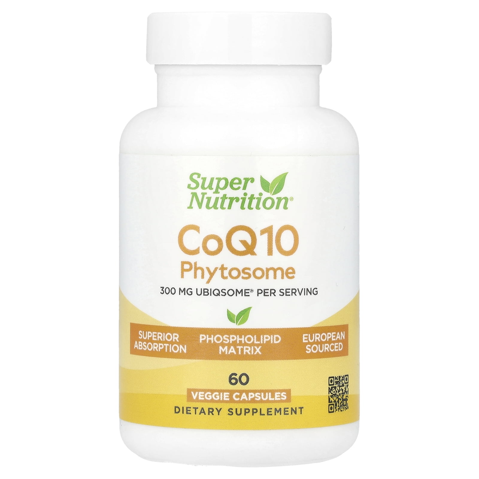 Super Nutrition CoQ10 Phytosome, 300 mg, 60 Veggie Capsules - Walmart.com