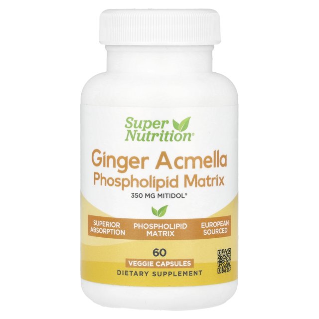 Super Nutrition Ginger Acmella Phospholipid Matrix, 60 Veggie Capsules ...