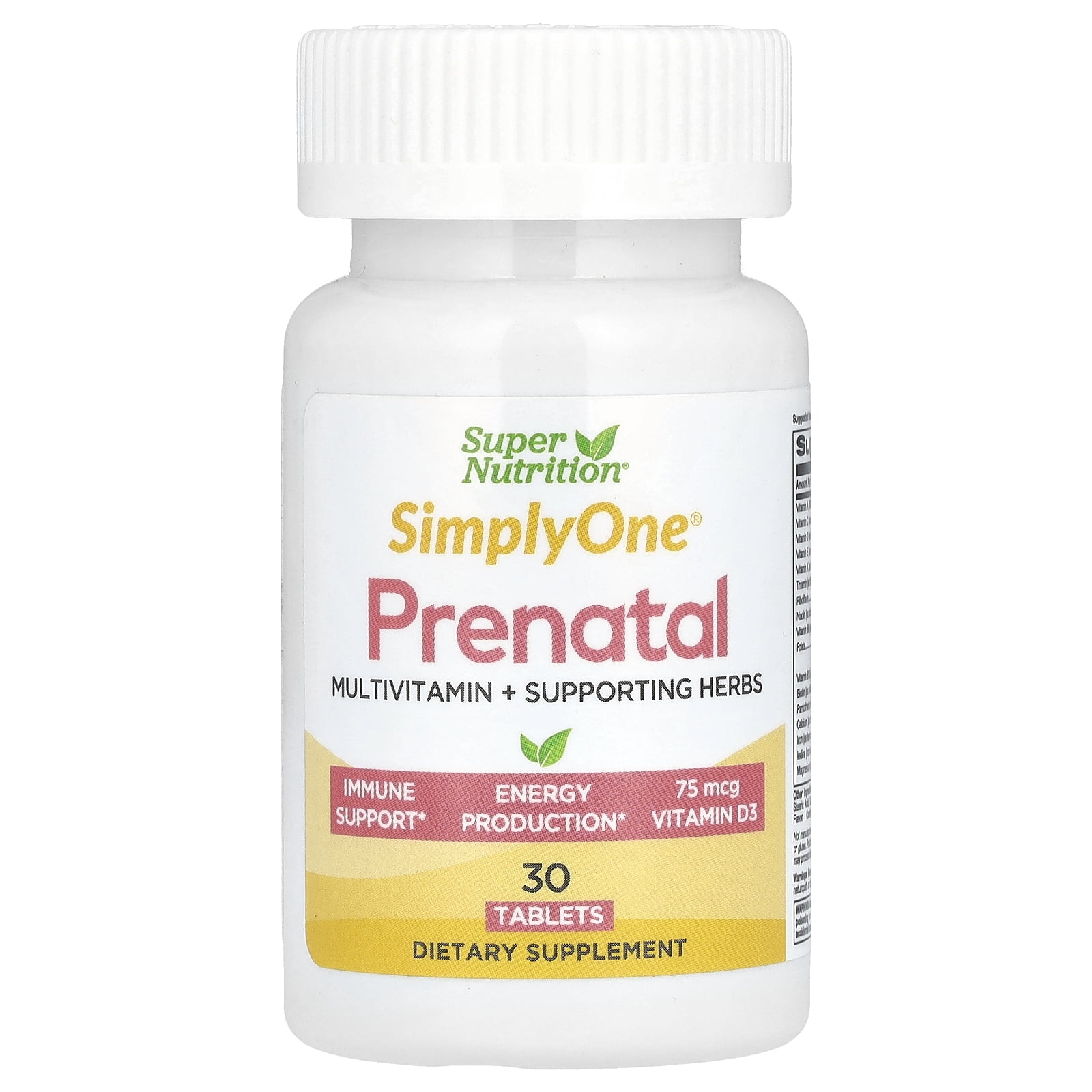 Super Nutrition SimplyOne, Prenatal, Multivitamin and Supporting Herbs ...