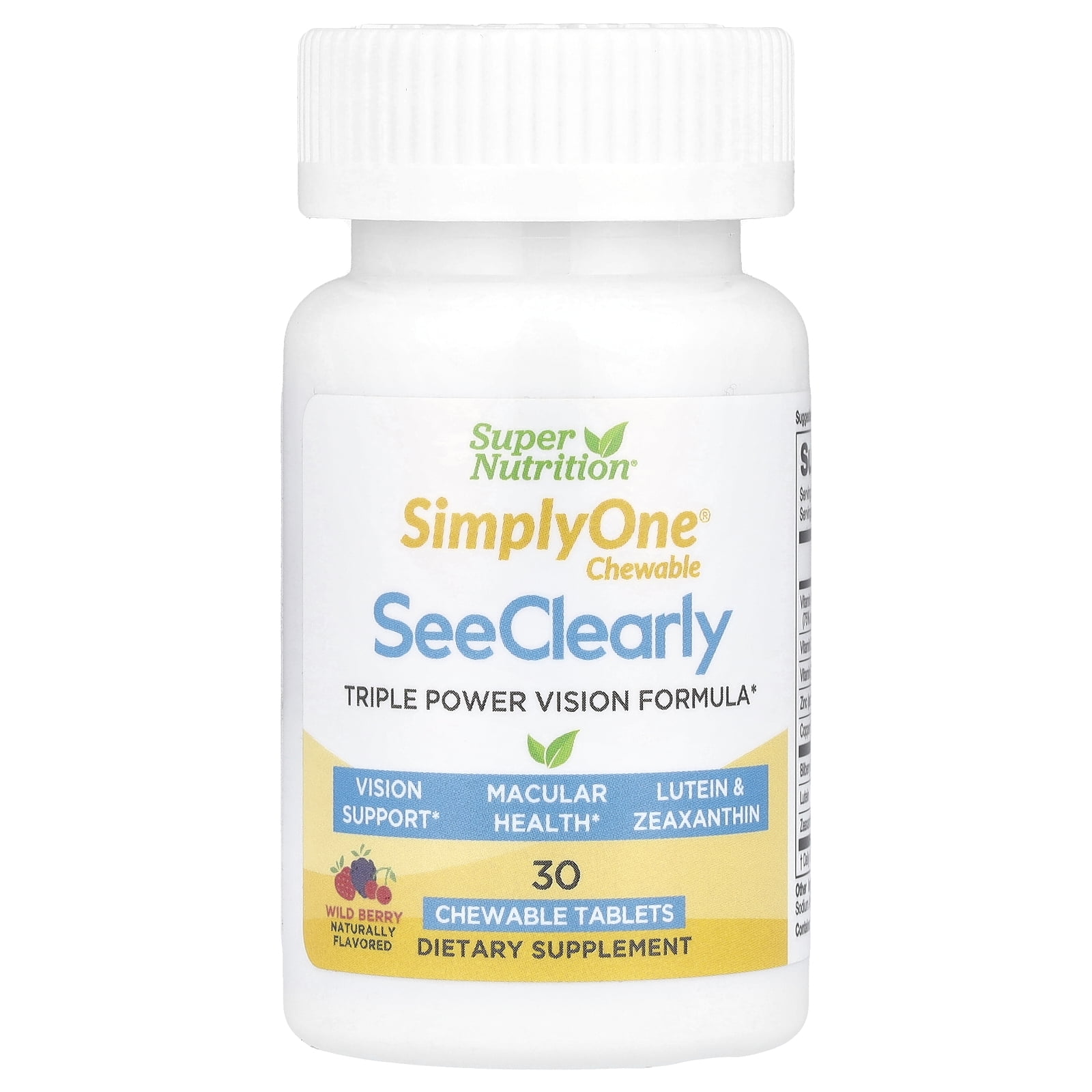 Super Nutrition SimplyOne®, See Clearly, Triple Power Vision Formula with Lutein, Zeaxanthin ...