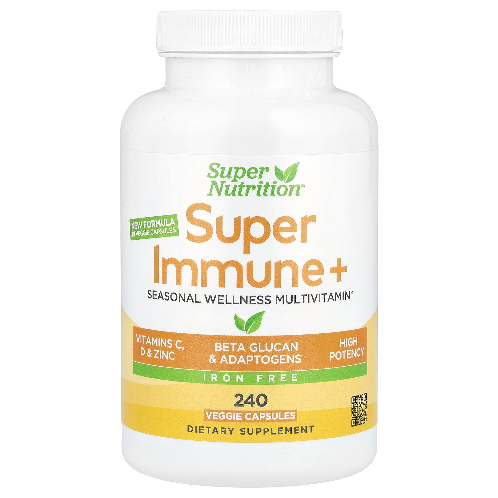 Super Nutrition Super Immune+ Multivitamin with Vitamin C, Vitamin D ...