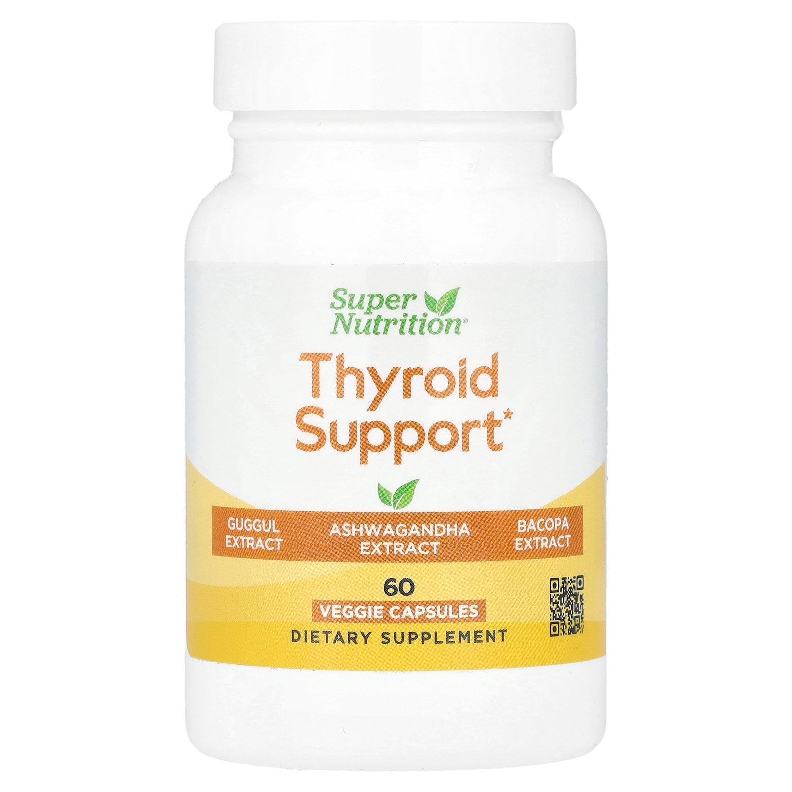 Super Nutrition Thyroid Support with Guggul, Ashwagandha, Bacopa and ...