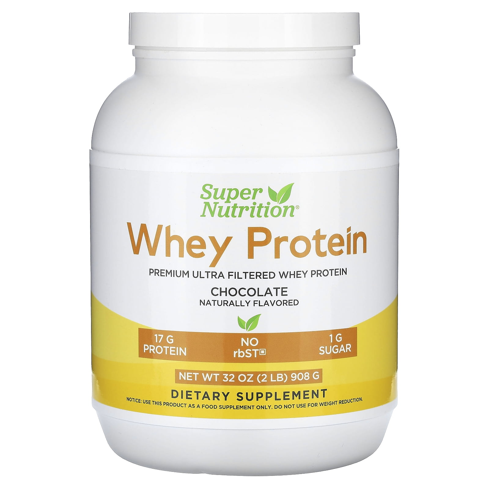 Super Nutrition Ultra Filtered Whey Protein Powder, Non-GMO, rbST Free ...