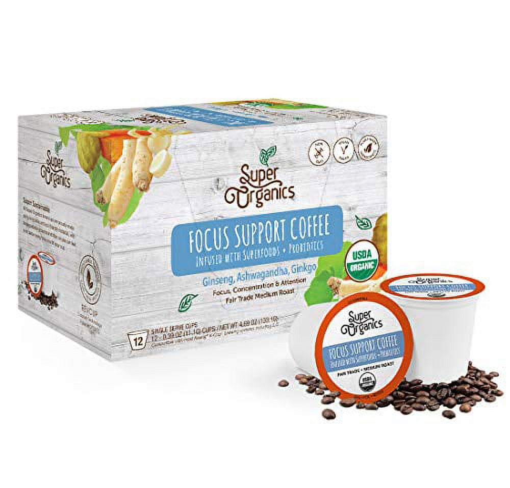 Super Organics Focus Support Coffee Brew Cups With Superfoods ...