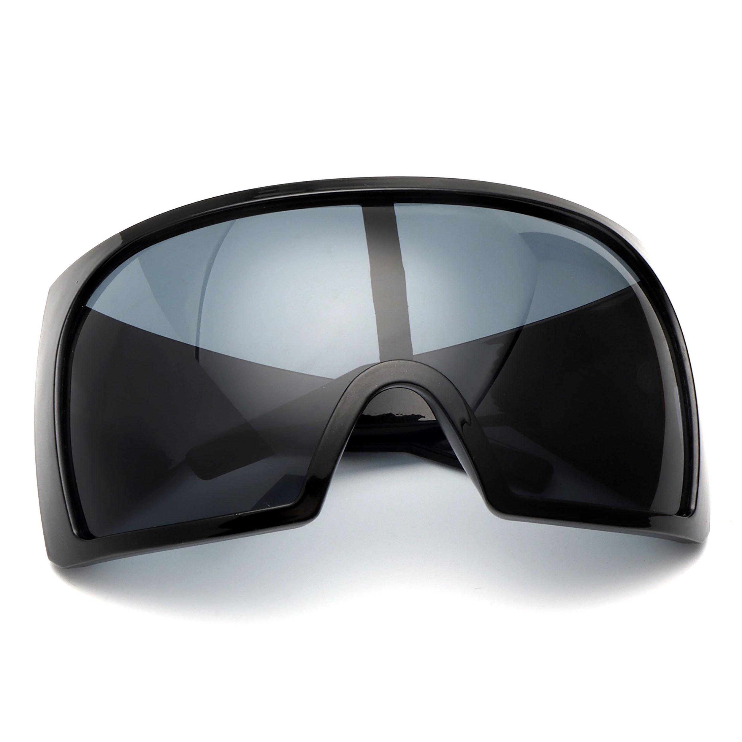 Super Oversized Sunglasses Goggle Style Shield Thick Curved Frame UV400 ...