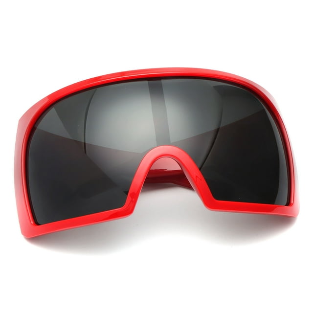 Super Oversized Sunglasses Goggle Style Shield Thick Curved Frame UV400 ...