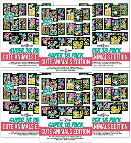 Super Pack of 18 Fuzzy Coloring Posters (Cute Animals Edition) - Arts ...