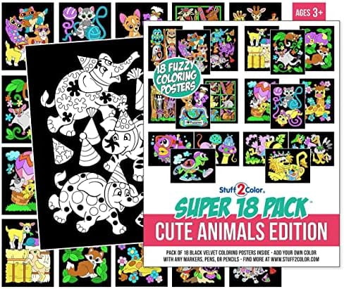 Super Pack of 18 Fuzzy Coloring Posters (Cute Animals Edition) - Arts ...