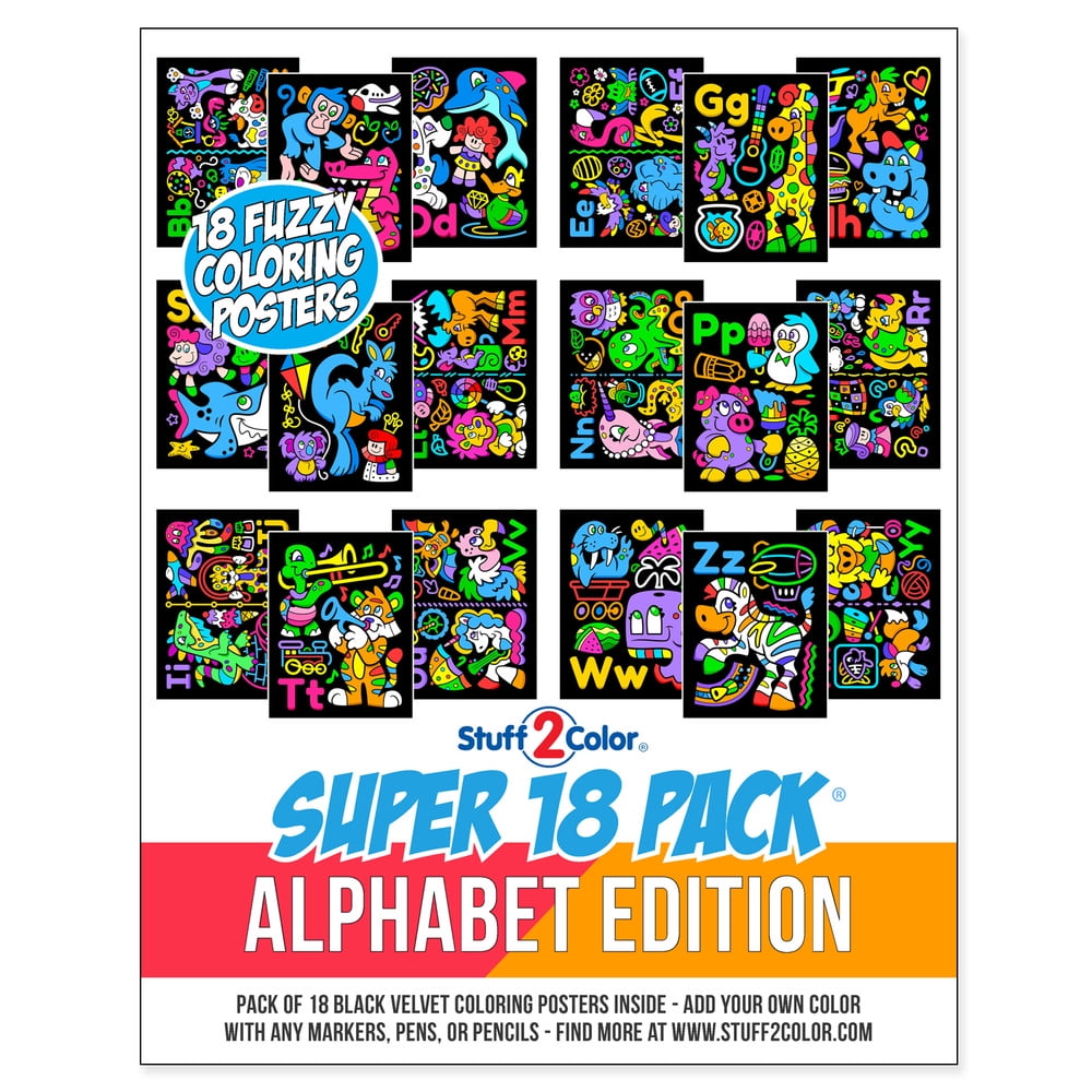 Stuff2Color Super Fuzzy Velvet Coloring Alphabet Edition Posters (18 ...