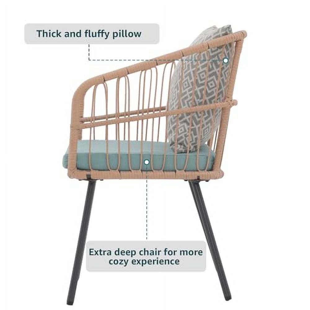 Super Patio 3 Piece Patio Set, Outdoor Furniture Wicker Bistro Set ...