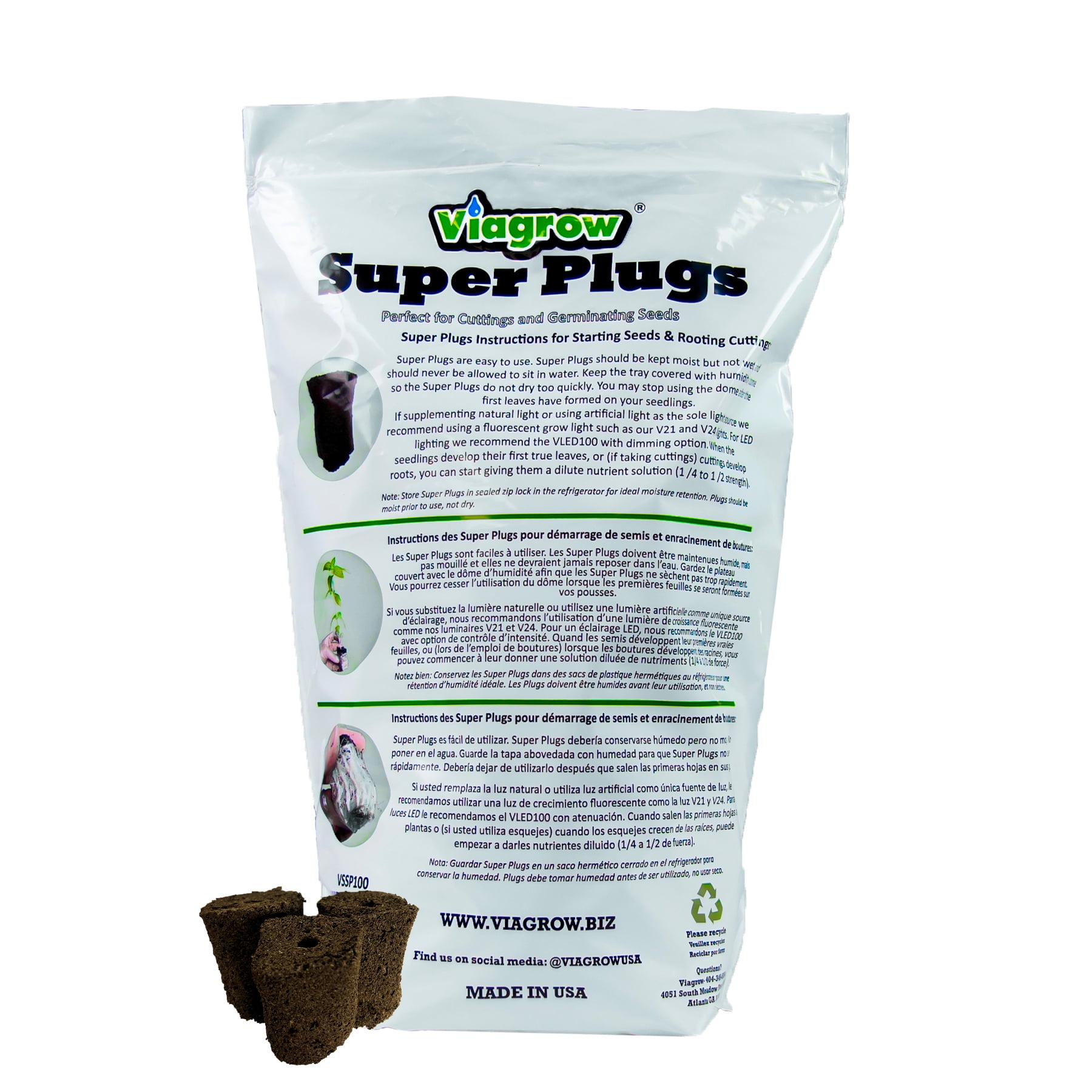 Super Plugs Organic Seed Starter Plugs, 100 Count, Biodegradable, 1 ...