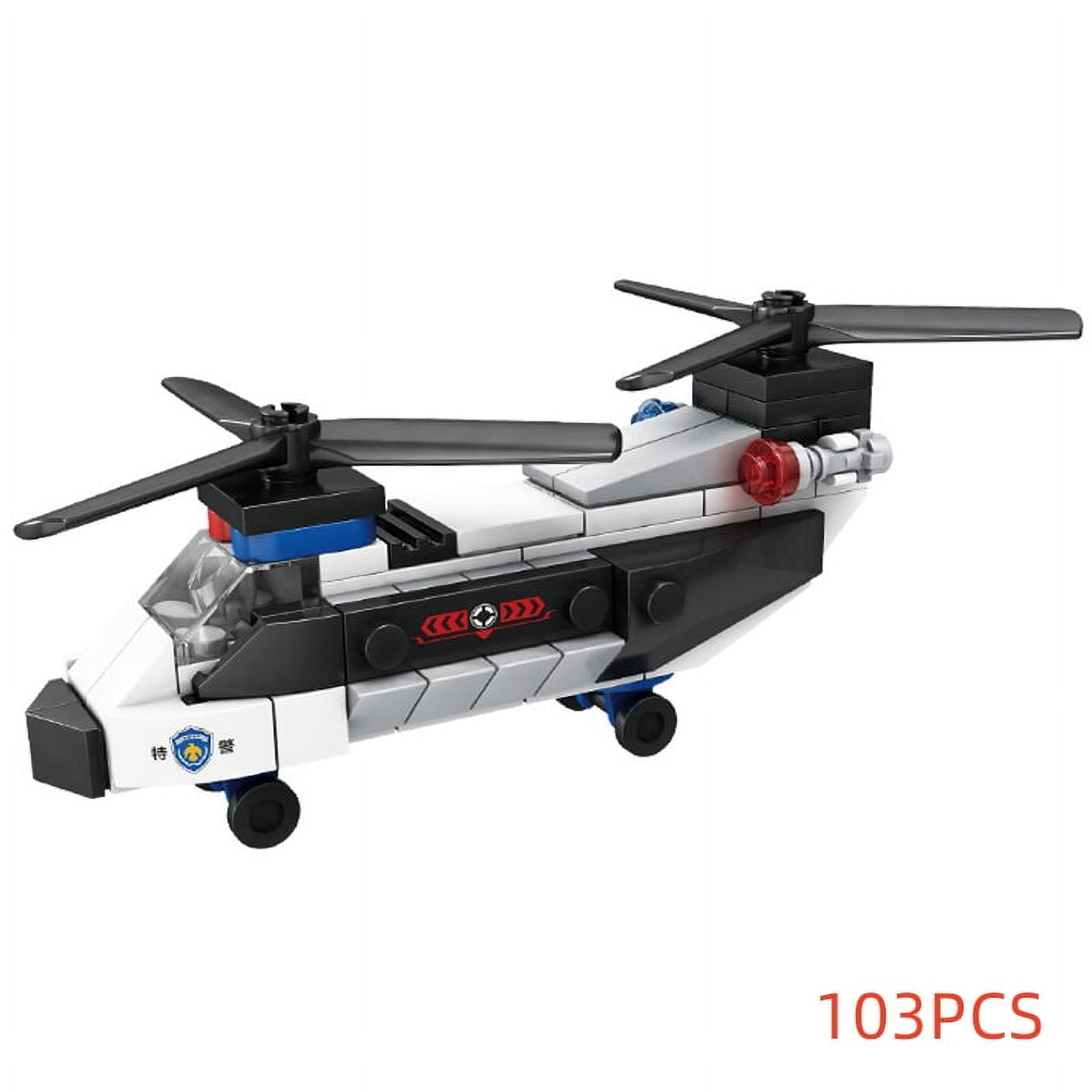 Super Police City Plane Dual-Rotor Helicopter Famous Car SWAT Building ...