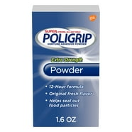 Super Poligrip Extra Strength Denture Adhesive Powder, 12h Hold, Zinc ...