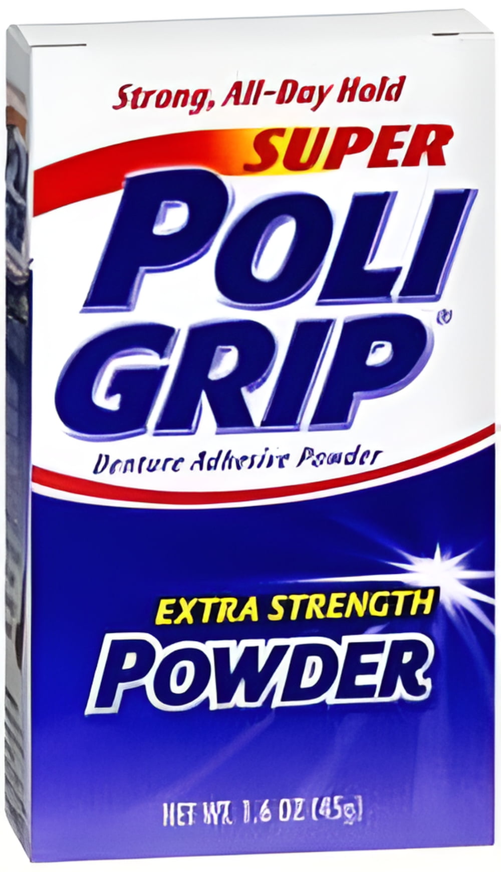 Super Poligrip Extra Strength Denture Adhesive Powder - 12 Hours ...